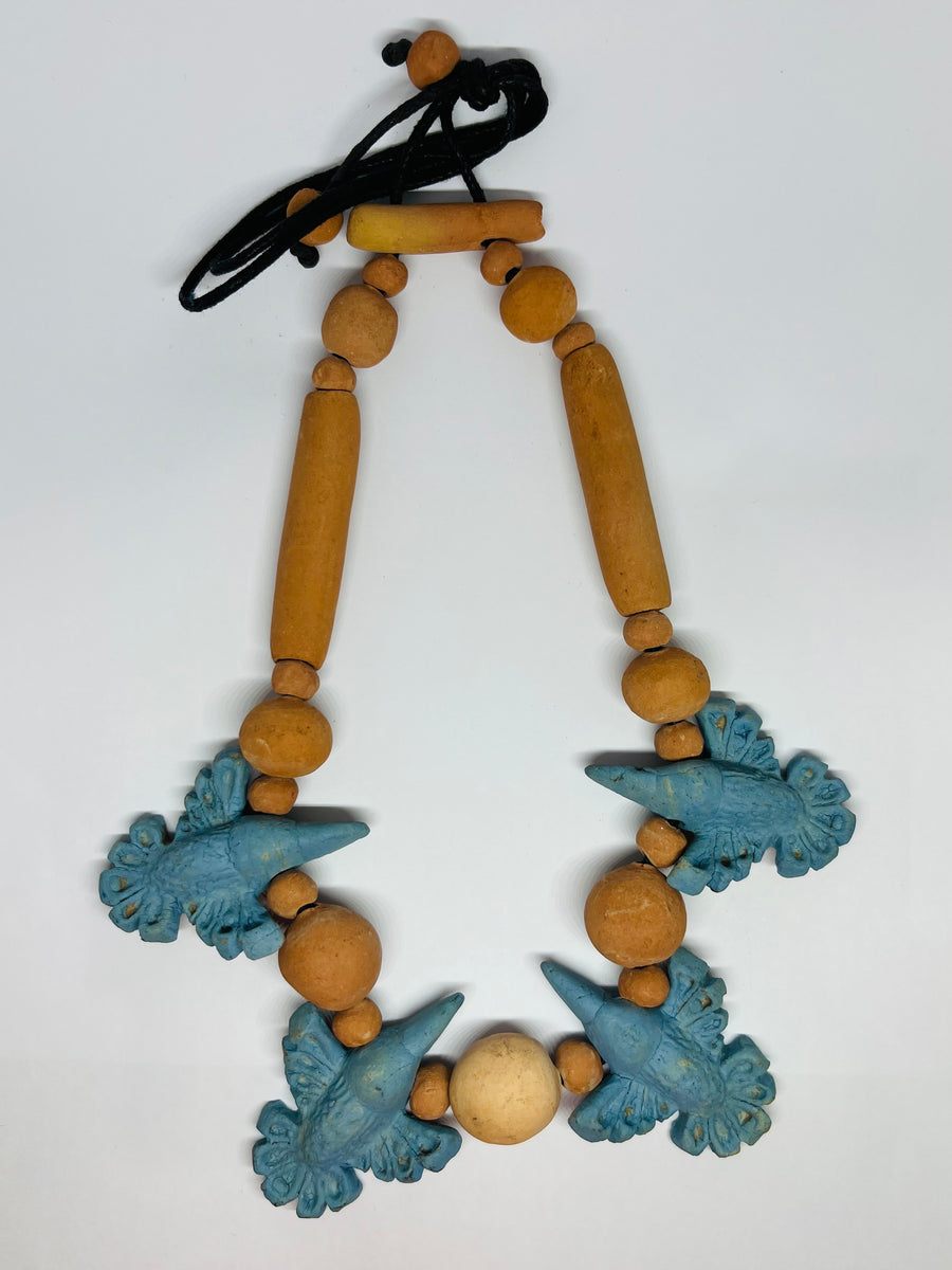 Colibrí azul detallado cuentas y tubo color natural – Coatlicue Arte ...