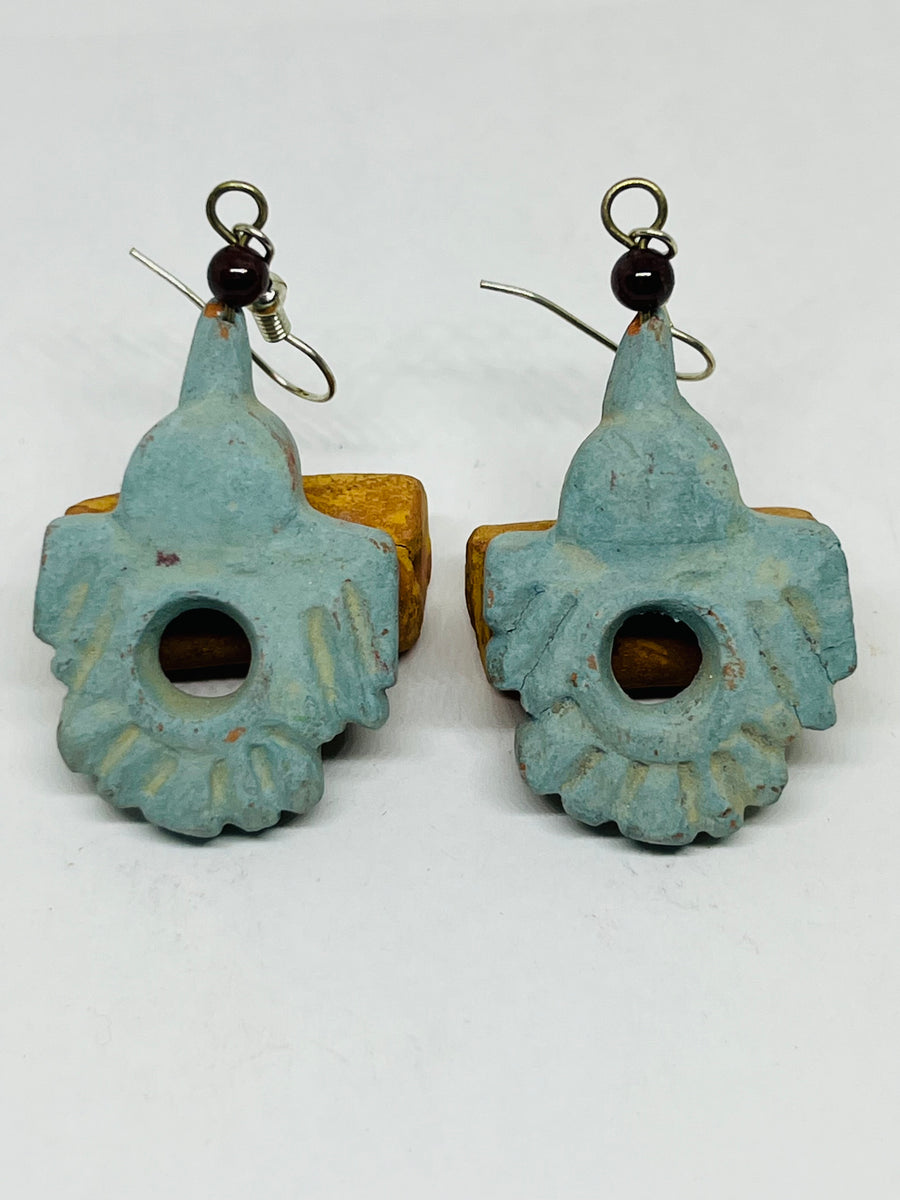 Aretes colibrí azul con orificio – Coatlicue Arte- Xolito Mio